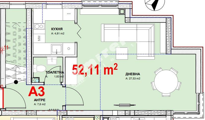 Двустаен апартамент Мезонет кв Овча купел бул Овча купел град София 91 кв м